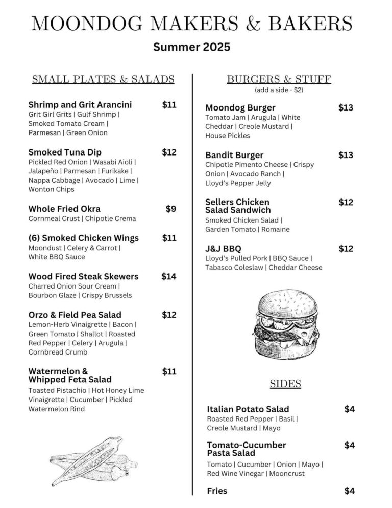 Menu - MoonDog Makers & Bakers